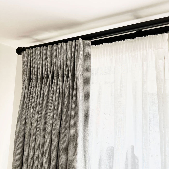 Round38 Double Curtain Track Pack with Ball Finials | Linear