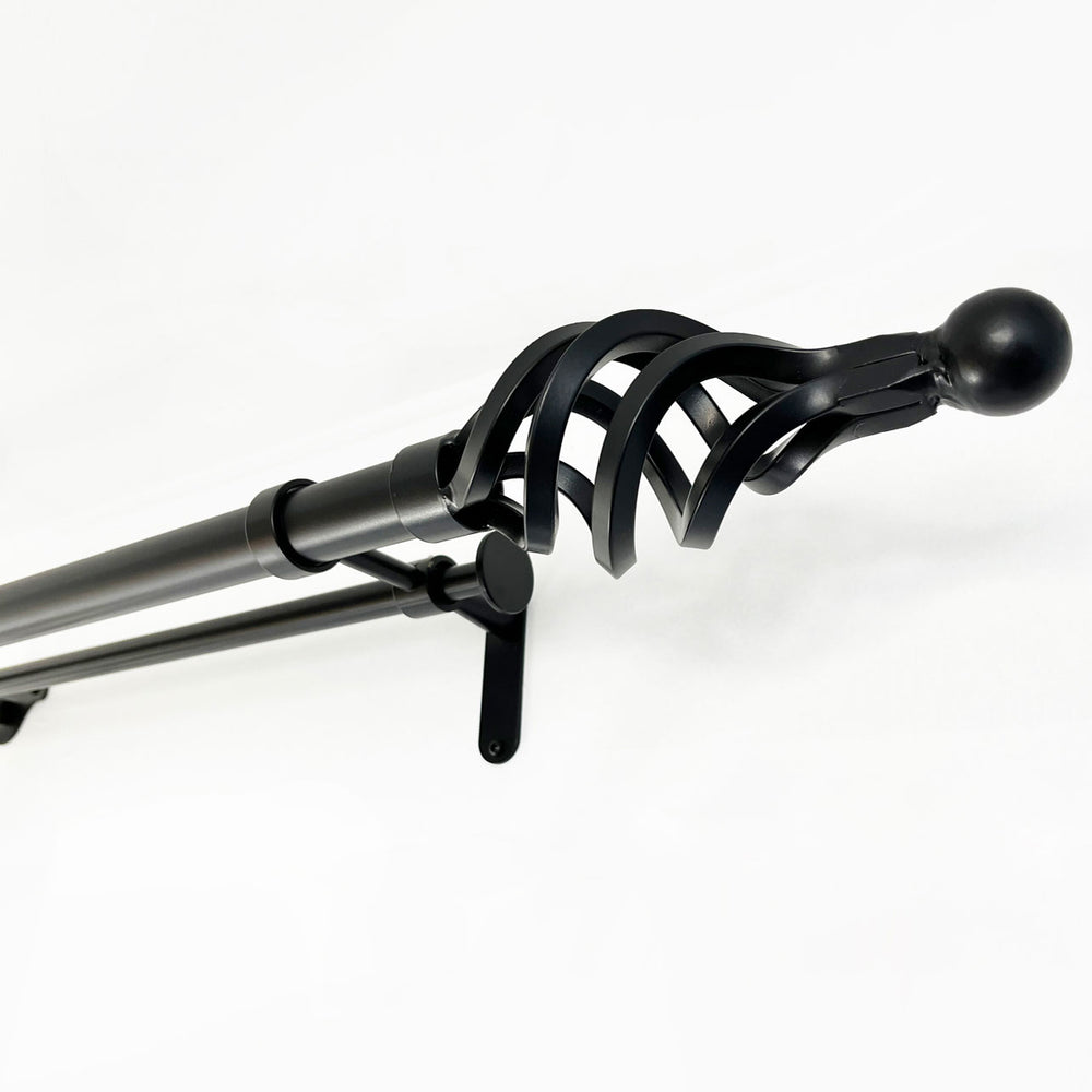 32mm/19mm Double Curtain Pole with Cage/Stopper finials | LINEAR