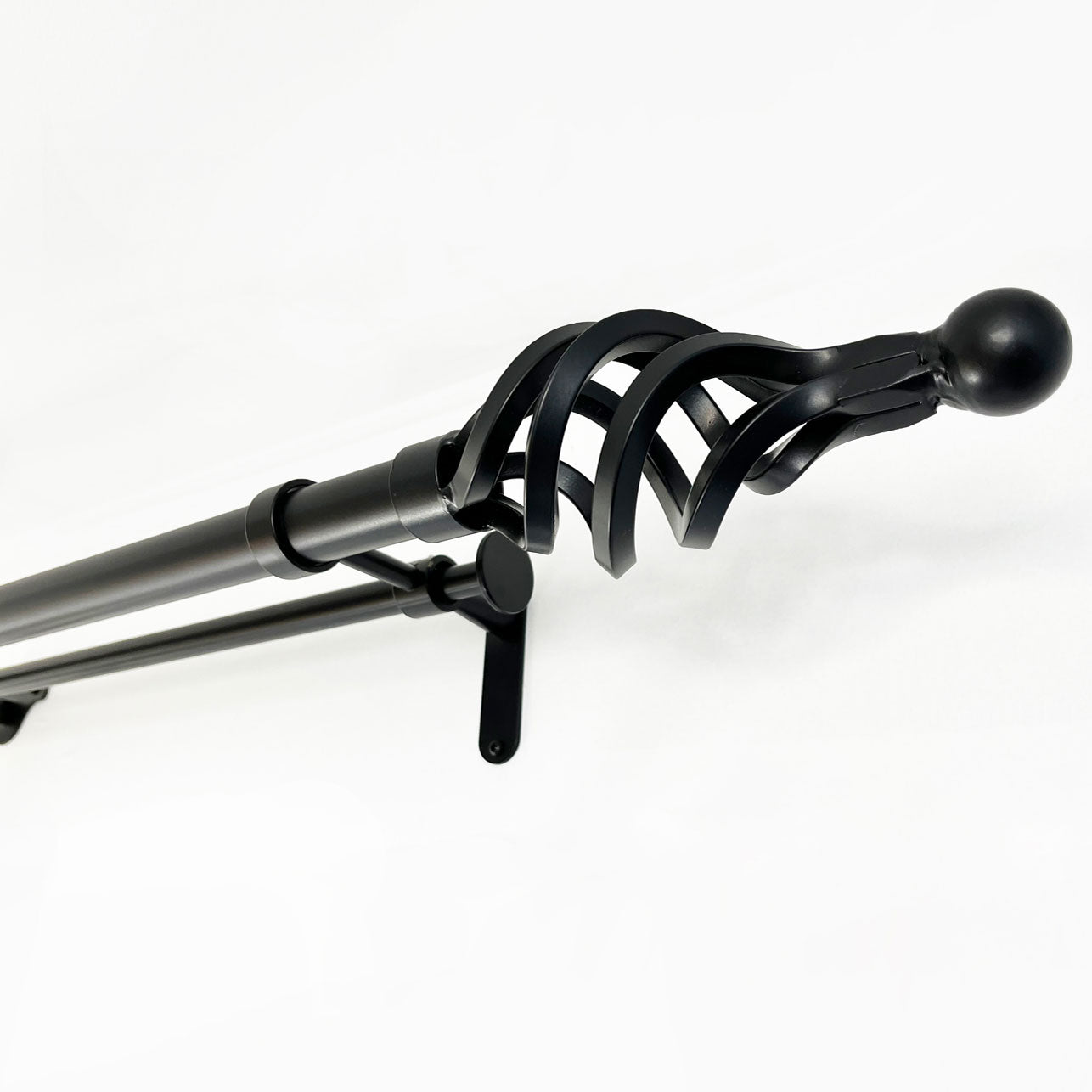 Cameron Fuller 32mm/19mm double curtain pole with cage finials | LINEAR