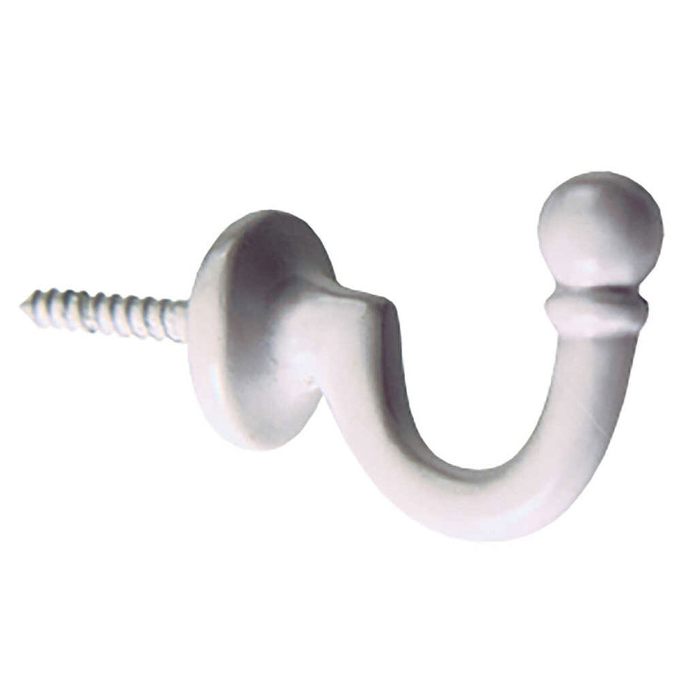 Pair of tieback hooks in White finish | LINEAR